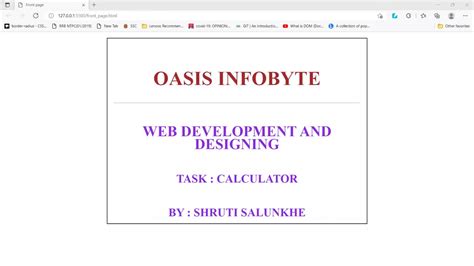 Shruti Salunkhe On Linkedin Task1 Level2 Webdevelopment Internship Oasisinfobyte