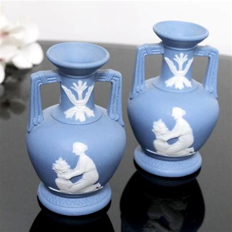 Vintage Wedgwood Style Jasperware Blue Vase Etsy