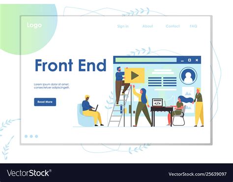 Front End Website Landing Page Design Royalty Free Vector