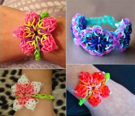 How To Diy Hibiscus Flower Rainbow Loom Pattern Bracelet