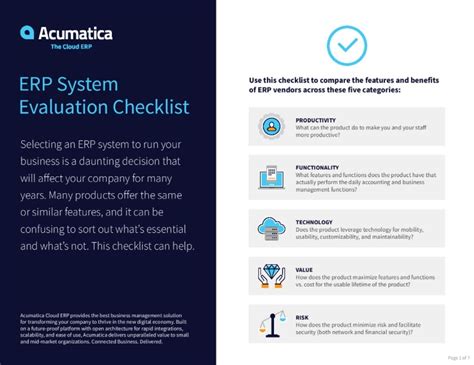 ERP Comparison Checklist Find Your System Acumatica Cloud ERP