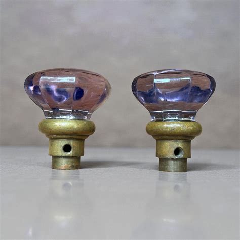 Antique Amethyst Glass Door Knobs 8 Point Starburst Architectural