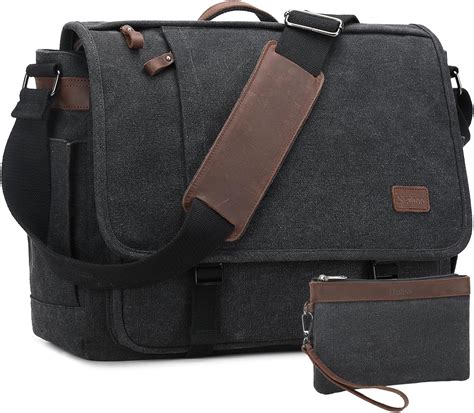 Nerlion Messenger Bag 15 6 Inch Laptop Bag Computer Bag Canvas Water Resistant Shoulder Bag Work
