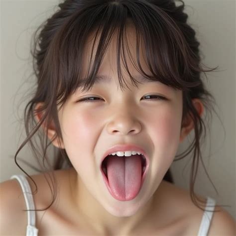 Kawaiiジュニアアイドル半身写真性的満足からオーガズムに達する彼女の顔口を開けて表情が彼女はあなたのペニスを舐めたい