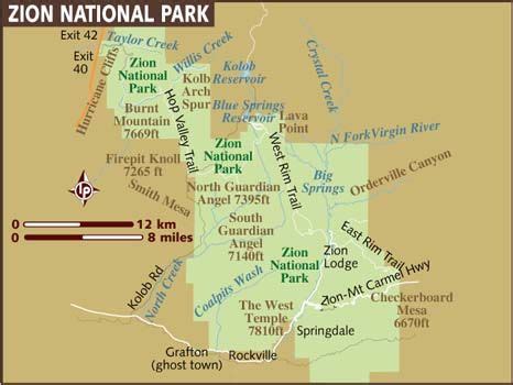 Map Of Zion National Park