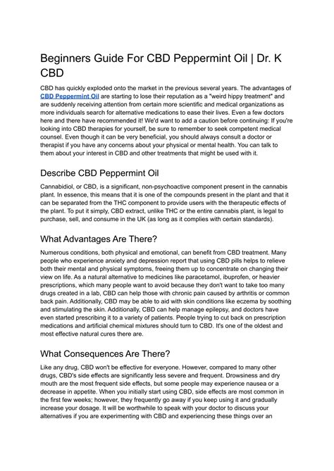 Ppt Beginners Guide For Cbd Peppermint Oil Dr K Cbd Powerpoint