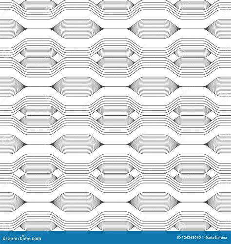 Abstract Vector Seamless Pattern With Lines Background In High Tech Style Stock Vector