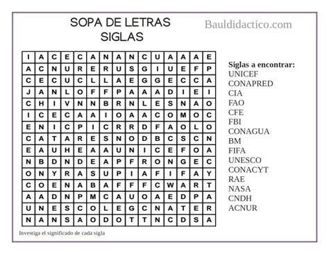 SIGLAS Español Baúl Didáctico