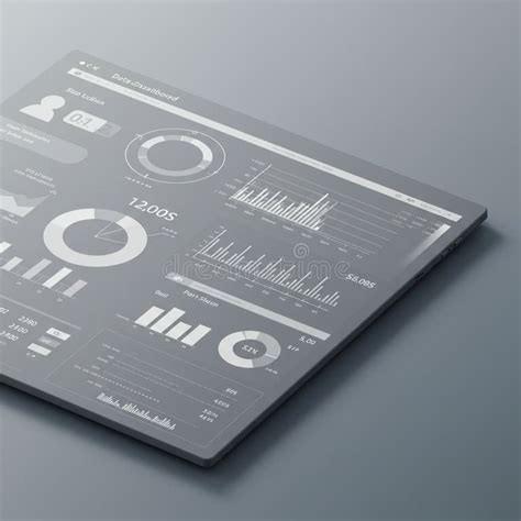 Futuristic Digital Dashboard Displaying Various Data Visualizations