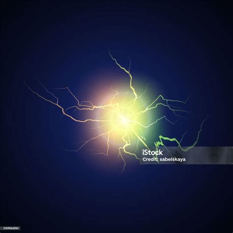 Dynamic Ball Lightning With Glowing Effects Isolated Dark Background