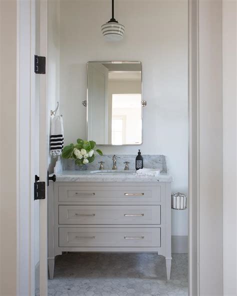 White And Gray Powder Room With Wainscoting Transitional Bathroom