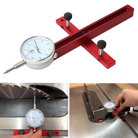 table saw dial indicator gauge for aligning and calibrating work shop