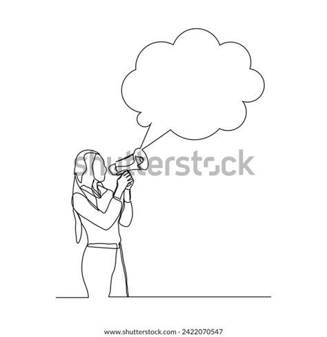 Continuous Single Line Sketch Drawing Woman Stock Vector Royalty Free