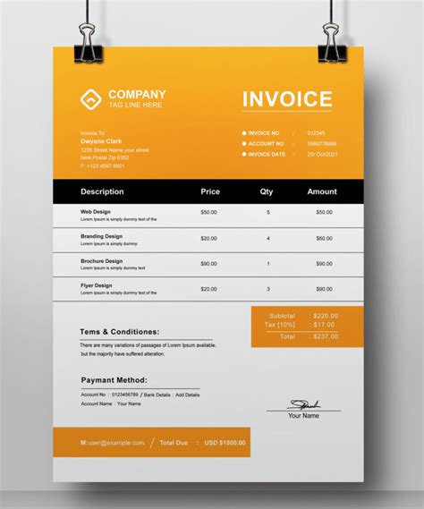 Best Illustrator Invoice Templates Designercandies