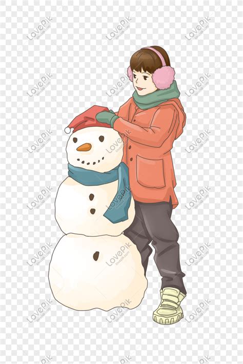 그림을 그려 손으로 그려진 된 귀여운 소년 눈사람 Png 일러스트 무료 다운로드 Lovepik