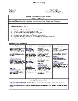 HMH Into Reading Th Grade Module Week By Haven TPT