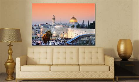 Jerusalem Canvas Wall Art Wall Of Tears Israel Jewish Art Prints Sunset