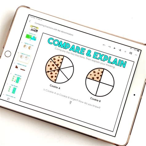 Digital Activities For Comparing Fractions Glitter In Third