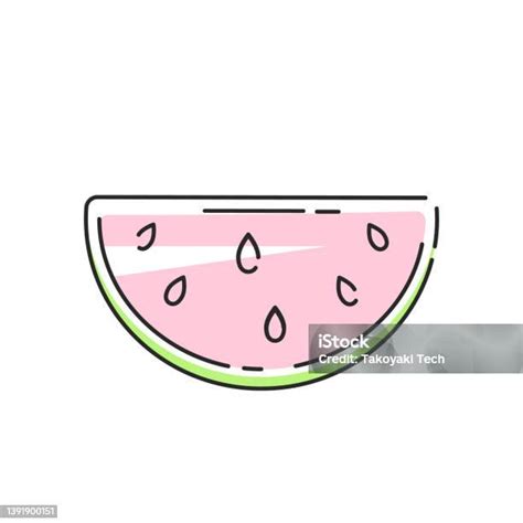 수박 슬라이스 아이콘입니다 픽셀 완벽한 벡터 윤곽선 과일 실루엣 웹 디자인 모바일 응용 프로그램 로고 개념을위한 간단한 라인