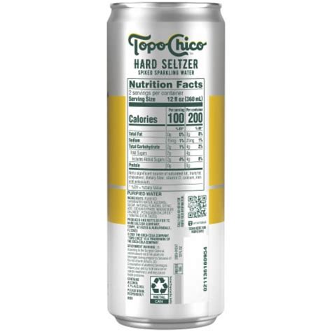 Topo Chico Hard Seltzer Tangy Lemon Lime Single Can 240 Fl Oz Frys