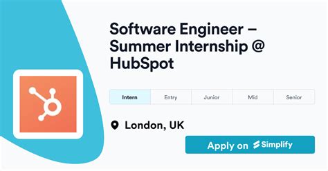 Software Engineer Summer Internship Hubspot Simplify Jobs