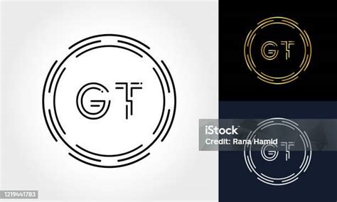 초기 편지 Gt 크리에이티브 로고 디자인 벡터 템플릿입니다 디지털 럭셔리 레터 Gt 로고 디자인 로고에 대한 스톡 벡터 아트 및