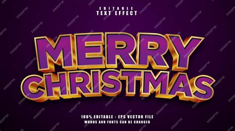 Premium Vector Merry Christmas Text Effect Free Vector