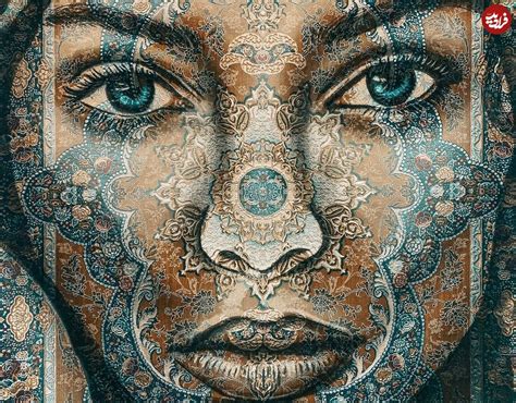 تصاویر نقاشی‌های شگفت‌انگیزی که روی فرش ایرانی کشیده شده‌اند