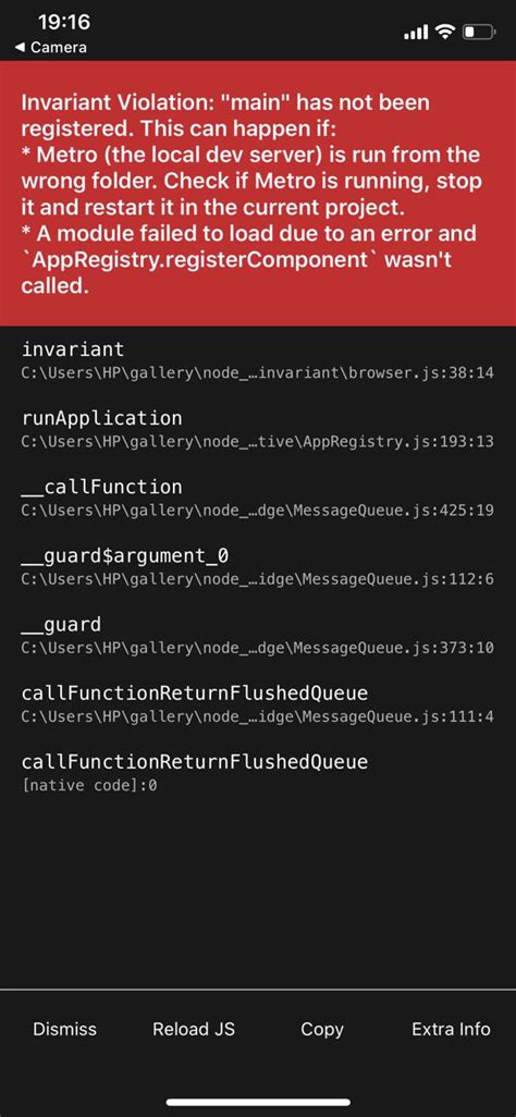 Invariant Violation Main Has Not Been Registered · Issue 9042