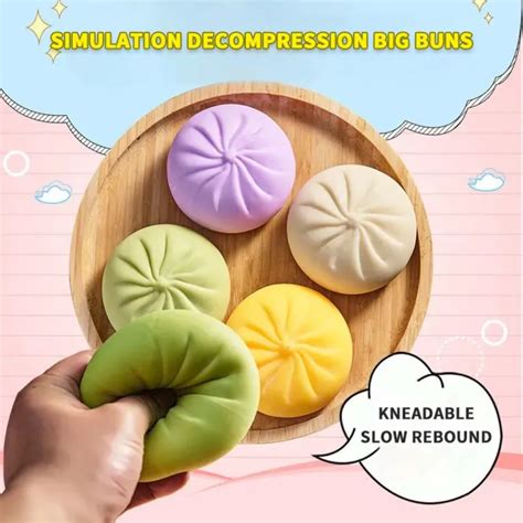 Colorful Squishy Dumpling Toys Kawaii Simulation Soft Bun Decompression Interesting Anti Stress