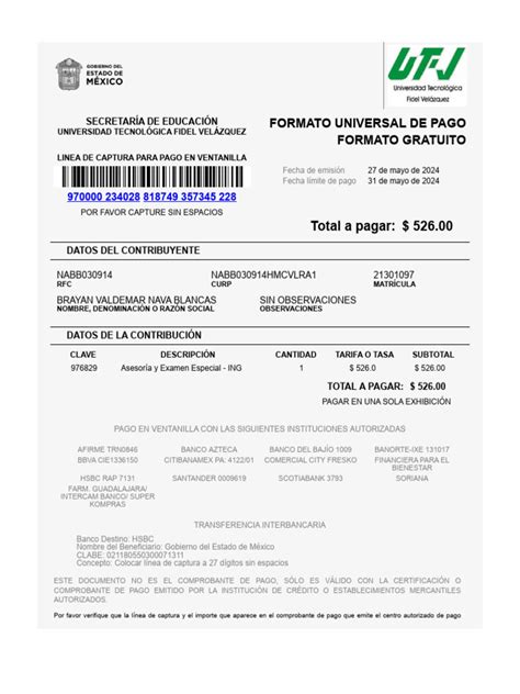 formato de pago universal with primefaces 2 pdf bancos servicios