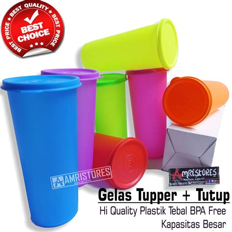 Gelas Tupper Tutup Hi Quality Plastic Bpa Free Bahan Tebal Anti Panas