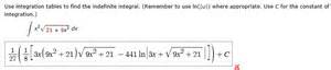 solved use integration tables to find the indefinite