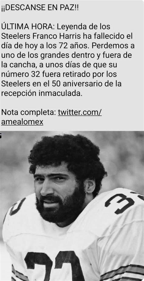 Muere Franco Harris Leyenda De Los Steelers La Opción De Chihuahua