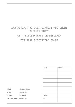Electrical Power Ecx3232 Lab Report PDF Physics Science
