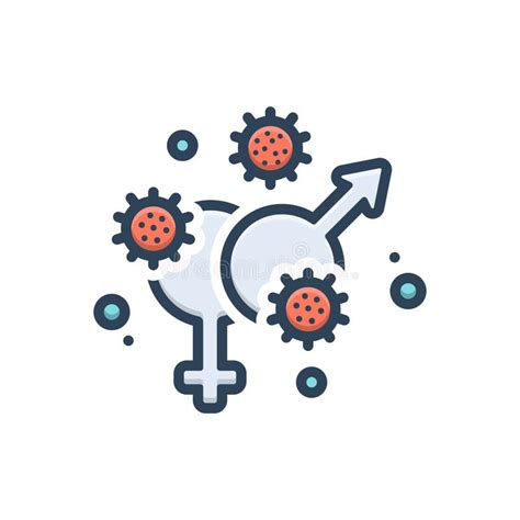 Color Illustration Icon For Transmitted Sexual And Genital Stock