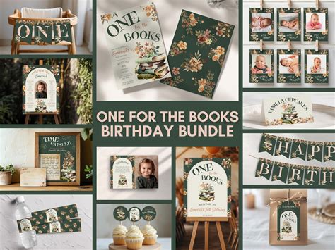 One For The Books Birthday Bundle Chapter One Party Kit Printable