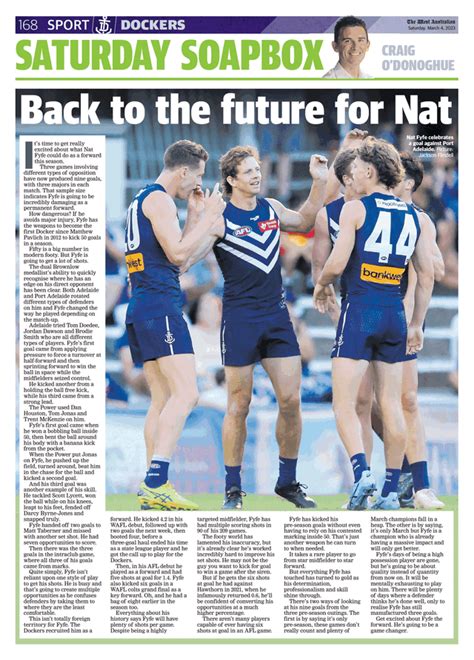 Fremantle Star Nat Fyfe Primed To Break Dockers 50 Goals In A Season