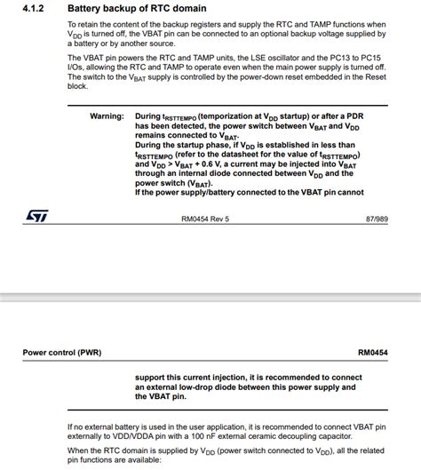Solved Rtc Freezes When Stm32g030c8 Is Powered By Vdd