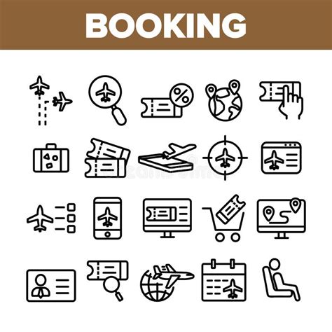 Booking Trip Collection Elements Icons Set Vector Stock Vector