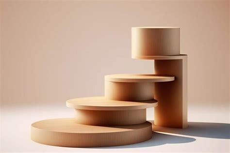 Premium Photo Three Wooden Objects Are Arranged In A Row And One Is Labeled As The Word