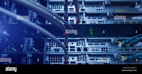 Ethernet And Optical Cables Connected To Ports On Enumerated Patch Panels Stock Photo Alamy
