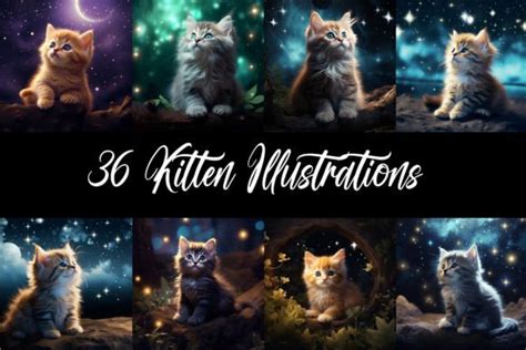 36 Space Kitten Moonlight Illustrations Graphic By Squeebcreative
