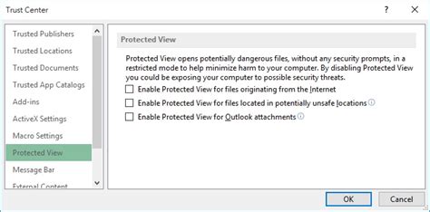 Enable And Disable Protected View In Excel Access Excel Tips