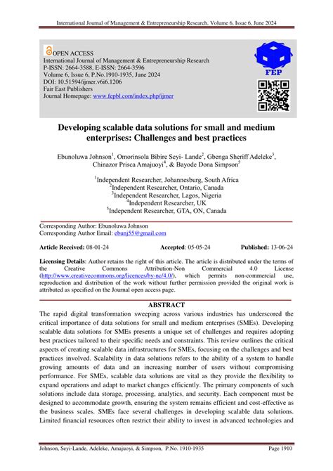 Pdf Developing Scalable Data Solutions For Small And Medium