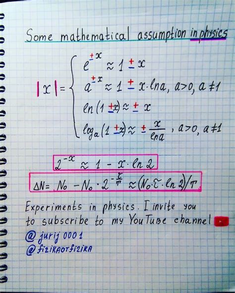 Mathematical Assumptions Physics Learn Physics Physics Physics And