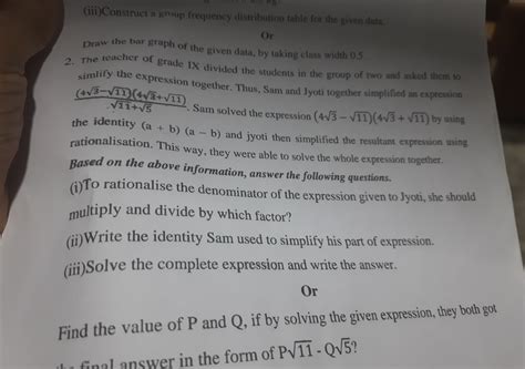 Solved Explain How To Solve Iiiconstruct A Group Frequency