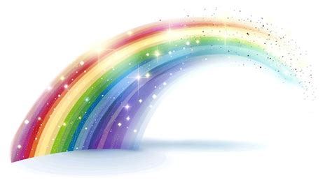 Premium Photo A Beautiful Rainbow Arcs Across A White Background The Rainbow Is Made Up Of