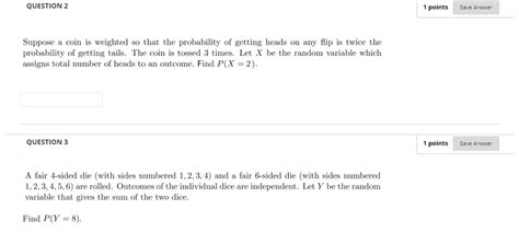 Solved Question Points Save Answer Suppose A Coin Is Chegg