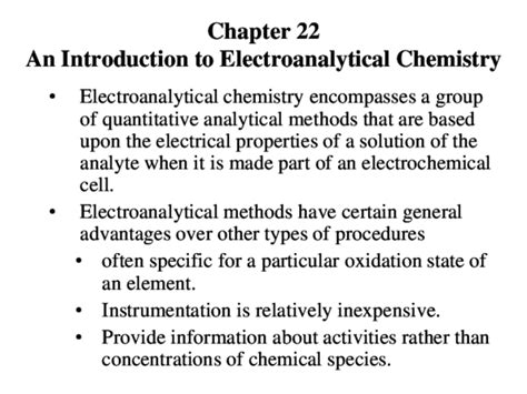 Ppt Chapter 22 Electroanalytical Chemistry
